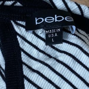 bebe | Tops | Bebe Rhinestone Top Black White Large | Poshmark
